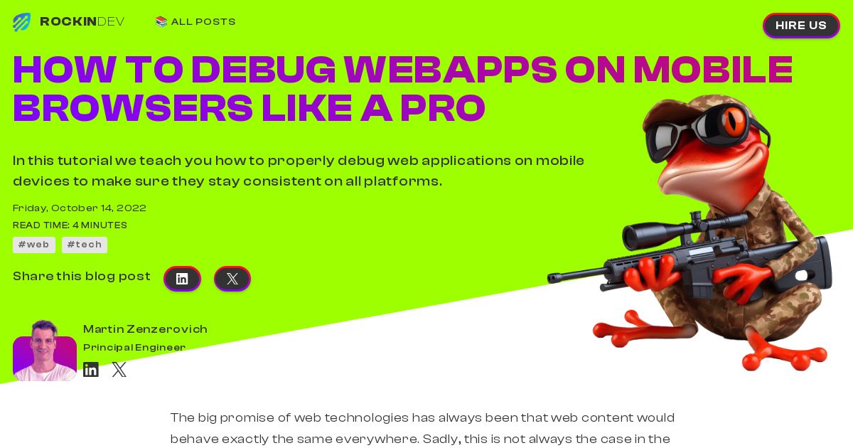 How To Debug Webapps On Mobile Browsers Like A Pro Rockin Tech Blog